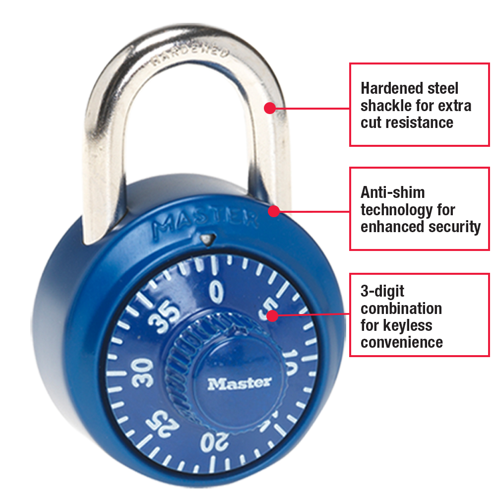 Blue combination lock store